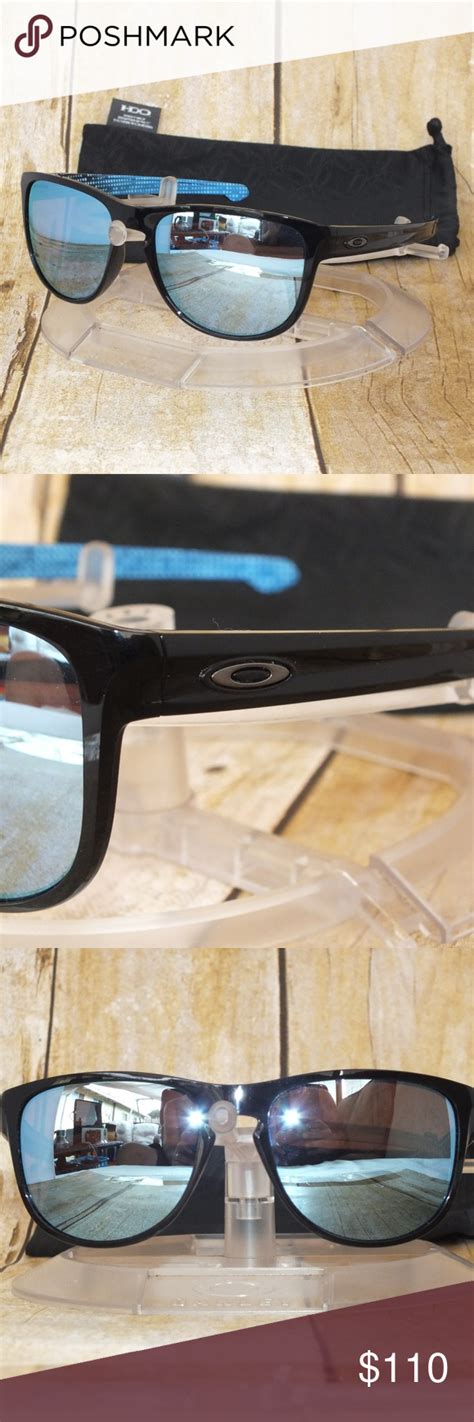 New Oakley Polarized Sliver R Polished Black Blue Oakley Blue Black