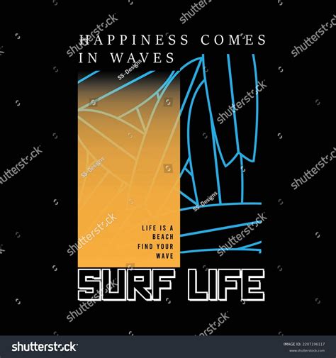 Surf Graphic Surf Life Gradient Surfboard Stock Vector Royalty Free 2207196117 Shutterstock