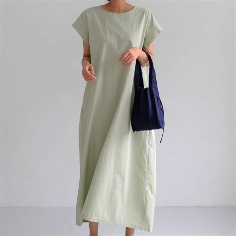 어반프랑 하루 루즈핏 여름 날개 뒷주름 바스락 면 맥시 롱 원피스 감각적인 데일리룩 어반프랑”