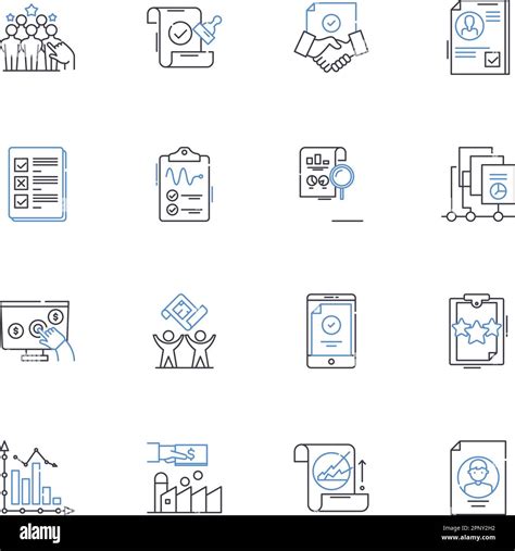 Assessment Line Icons Collection Evaluation Measurement Analysis