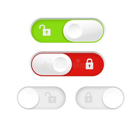 Blocked And Unlocked Toggle Switch Buttons Material Design Switch