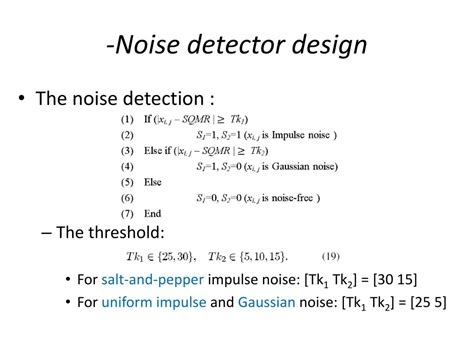 PPT Switching Bilateral Filter With A Texture Noise Detector For Universal Noise Removal
