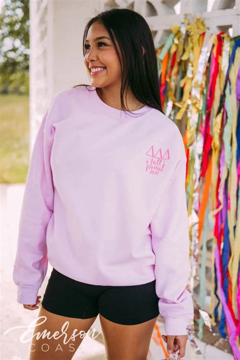 Tri Delta Pink Disco Crewneck Emerson Coast