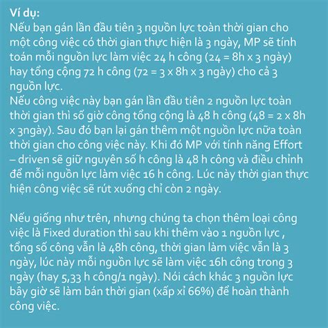 Hoạt động Effort Driven Trong Microsoft Project ~ ĐÀm TÀi Cap