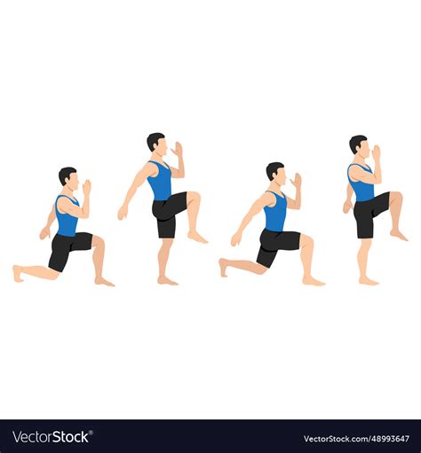 Man Doing Walking Lunges Exercise Royalty Free Vector Image
