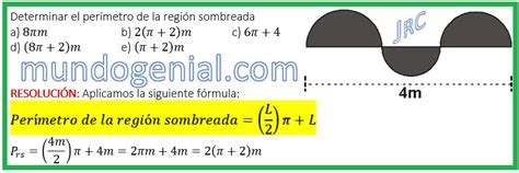 Determinar el perímetro de la región sombreada 2 Mundo Genial de la