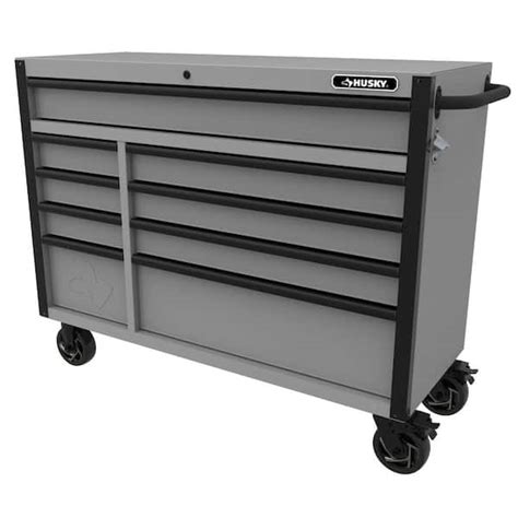 Husky Heavy Duty 52 In W X 20 In D 9 Drawer Matte Gray Rolling Tool
