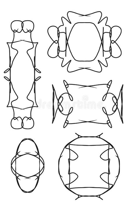 Set Of Black Patterns Frames On White For Your Design Stock