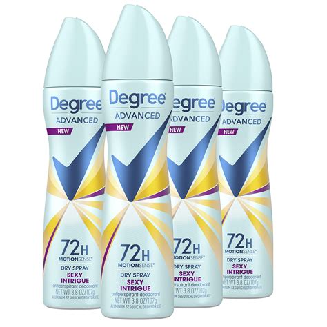 Degree Women Antiperspirant Deodorant Dry Spray Intrigue Scent 3 8 Ounce Pack Of 4