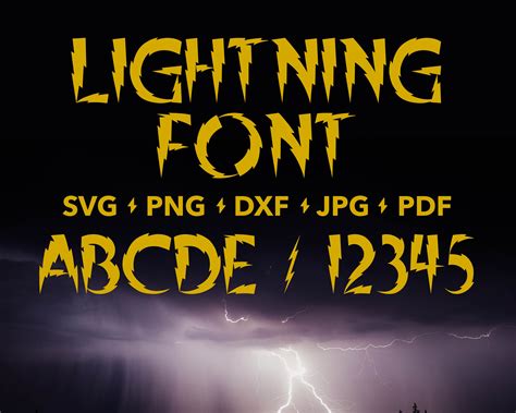 Lightning Letters And Numbers Svg Thunder Bolt Alphabet Lightning Font