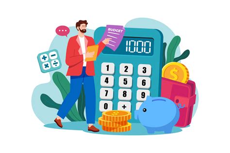 Homme Calculant Le Concept Dillustration De Budget De Projet Une