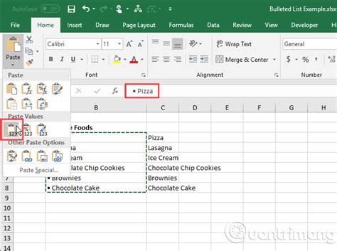 How To Create Bullet List In Excel