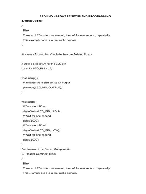 Arduino Hardware Setup And Programming Pdf Arduino Computer Engineering