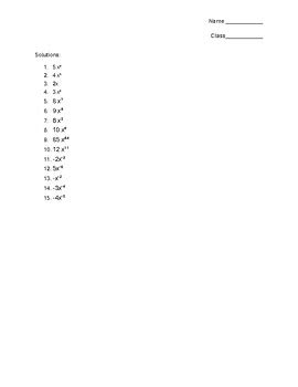 Calculus Power Rule Worksheet Solutions Included By The MBA TPT