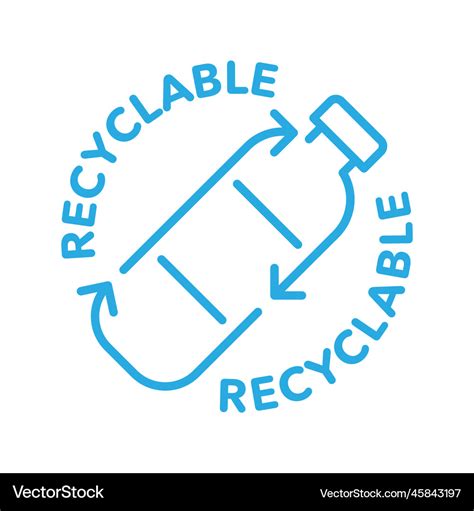 Recycle Plastic Bottle Icon Logo Badge Royalty Free Vector