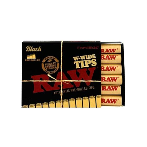 Raw Black W Wide Pre Rolled Tips 18 Matchboxbros