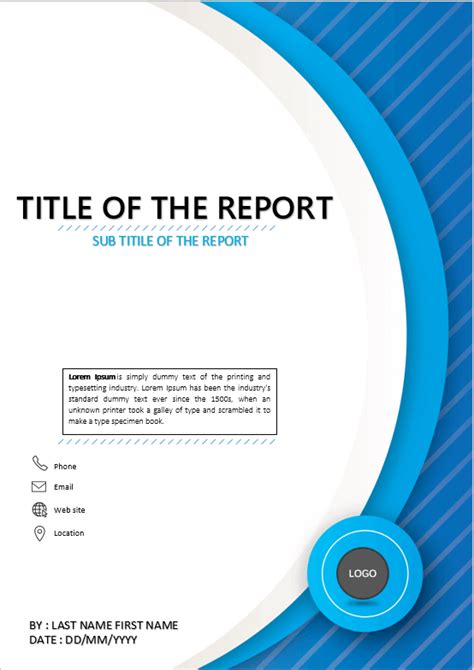 Title Page Cold Blue Abstract Cover Page Template Cover Pages