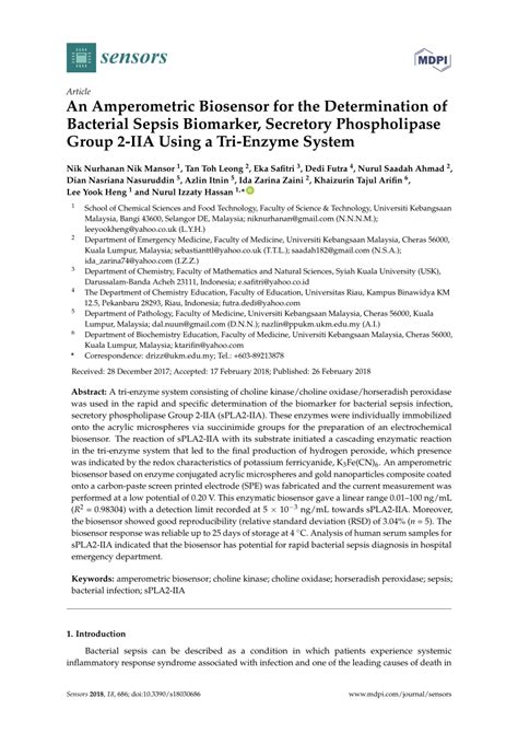 Pdf An Amperometric Biosensor For The Determination Of Bacterial