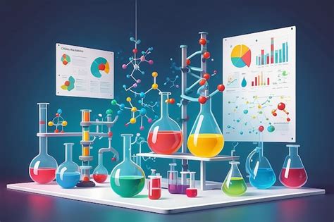 Premium Photo Lab Corner With Molecular Models Vector Flat Style Illustration