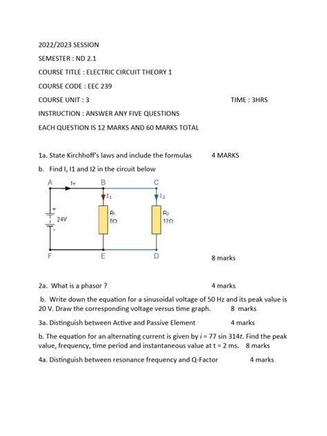 Circuiy Theory I Pdf Electrical Impedance Capacitor