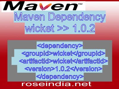 Maven Dependency Wicket 1 0 2