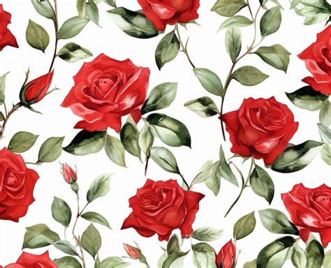 Premium Ai Image Rose Flowers Pattern