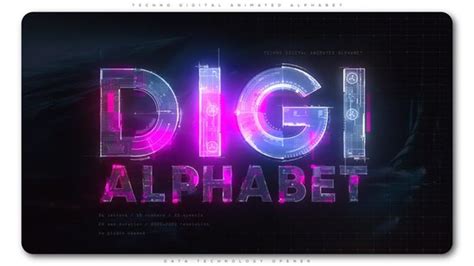 Techno Digital Animated Alphabet Titles Ft Alphabet And Auto Envato