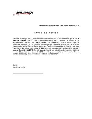 Recibo Devolucion DE Deposito EN Garantía RECIBO DEVOLUCION DE