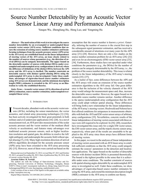 PDF Source Number Detectability By An Acoustic Vector Sensor Linear Array And Performance Analysis