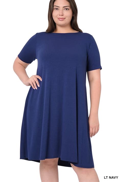 Zenana Women And Plus Sleeveless Jersey Flared Swing Tank Dress With Side