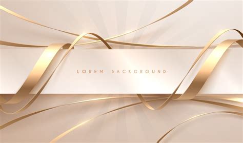 Abstract Soft Gold Shapes And Lines Background Vector Image