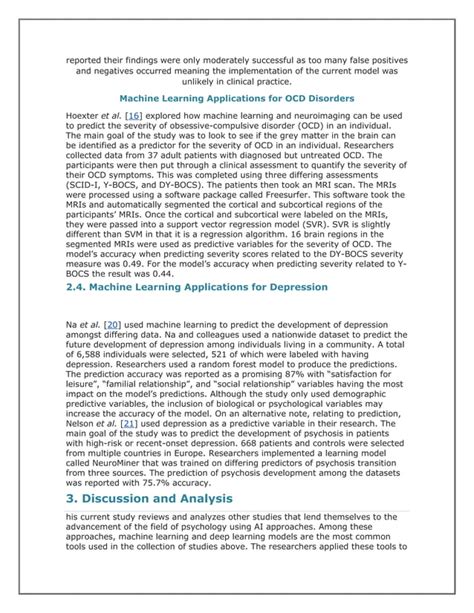 Review On Psychology Research Based On Artificial Intelligence Methodologiesdocx