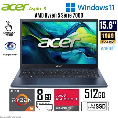 Laptop Acer Aspire Ryzen U Gb Ram Gb Ssd Fhd Windows A Pt R K Acer