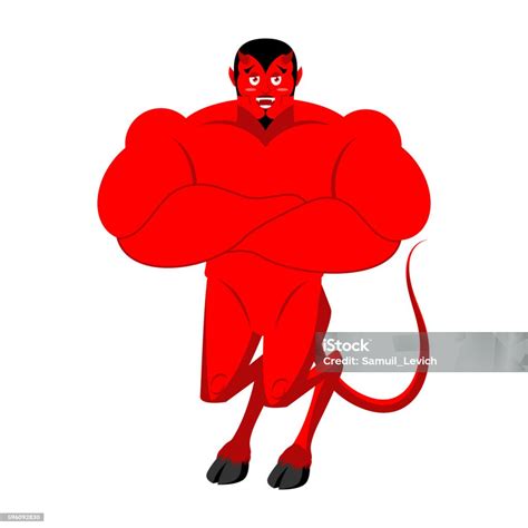 강한 사탄 레드 데빌 파워 악마 운동 선수 루시퍼 프린스 가공의 인물에 대한 스톡 벡터 아트 및 기타 이미지 가공의 인물