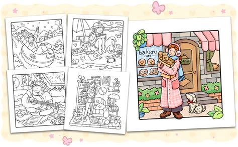 Girl Moments Coloring Book For Adults And Teens Featuring