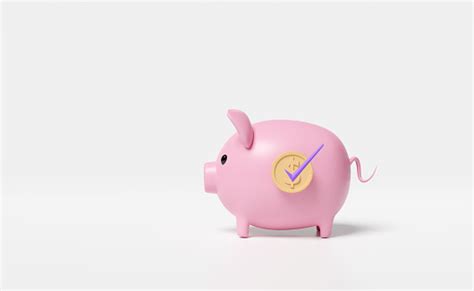 금화 돈을 가진 분홍색 돼지 저금통 흰색 배경에 고립 된 수표 돈 개념 3d 그림 또는 3d 렌더링 0명에 대한 스톡 사진 및