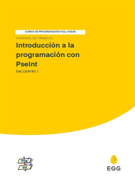 Guía 1 Pseint Intro Encuentro 2 Teoría Pdf Algoritmos Lenguaje De Programación