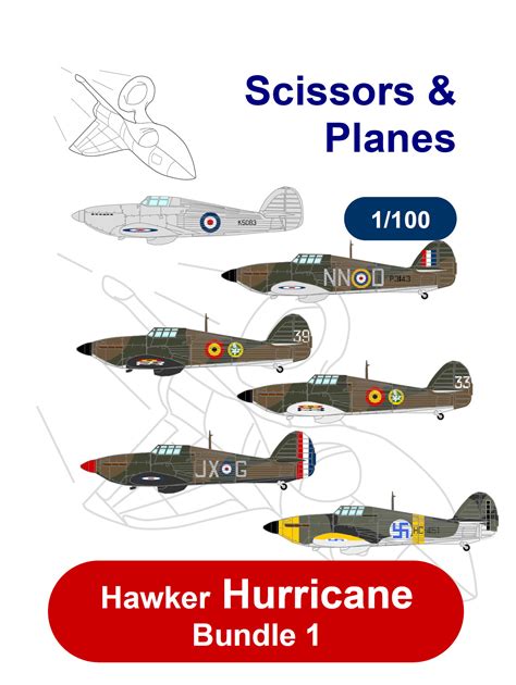 1100 Snp Hawker Hurricane Bundle 1 Paper Model Ecardmodels