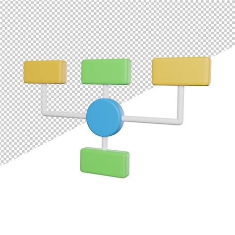 Premium Psd Hierarchy Organizational Charts Side View 3d Rendering