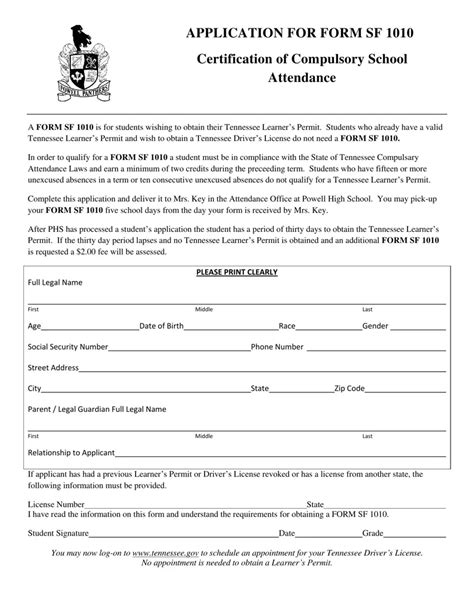 Sf1010 School Form ≡ Fill Out Printable Pdf Forms Online