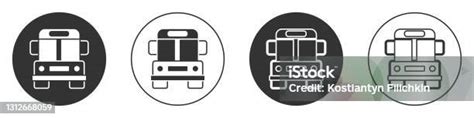 Graphisme Noir Dautobus Décole Disolement Sur Le Fond Blanc Symbole De