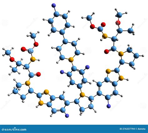 Glecaprevir Hepatitis C Virus Drug Molecule D Rendering Atoms Are Represented As Spheres With