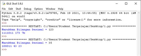 Program Python Konversi Bilangan Desimal Ke Biner Oktal Dan Hexa