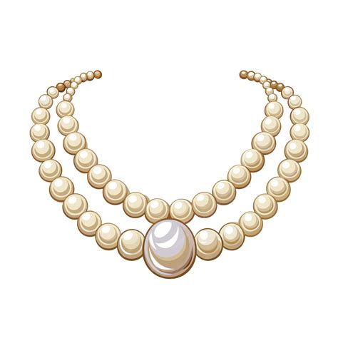 Premium Vector Pearl Necklace Isolated Illustration Vector