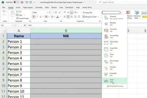 Tutorial Mengetik NIK Di Excel Agar Digit Terakhir Tak Berubah Tanpa Ribet