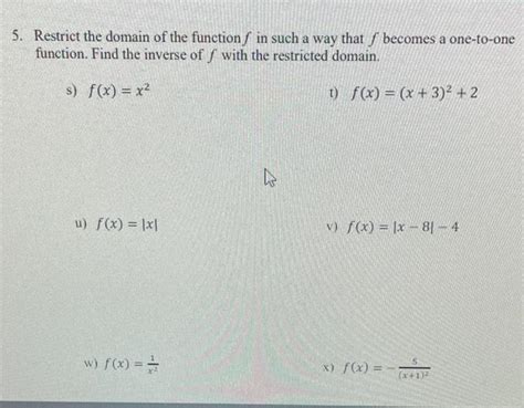 solved 5 restrict the domain of the functionſ in such a way