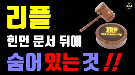리플 힌먼 문서 뒤에 숨어있는 눈먼 문서의 정체 Youtube