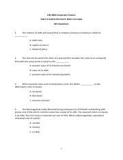 FIN 3004 Corporate Finance MCQ4 Pdf FIN 3004 Corporate Finance Topic