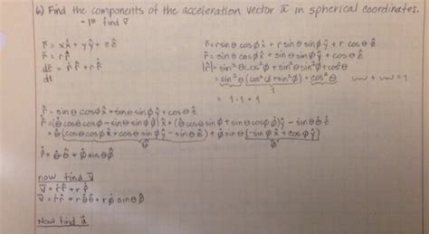 solved find the components of the acceleration vector a in