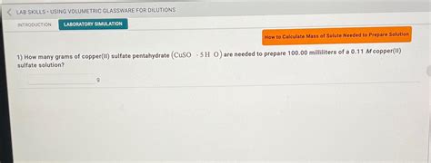 Solved LAB SKILLS USING VOLUMETRIC GLASSWARE FOR Chegg